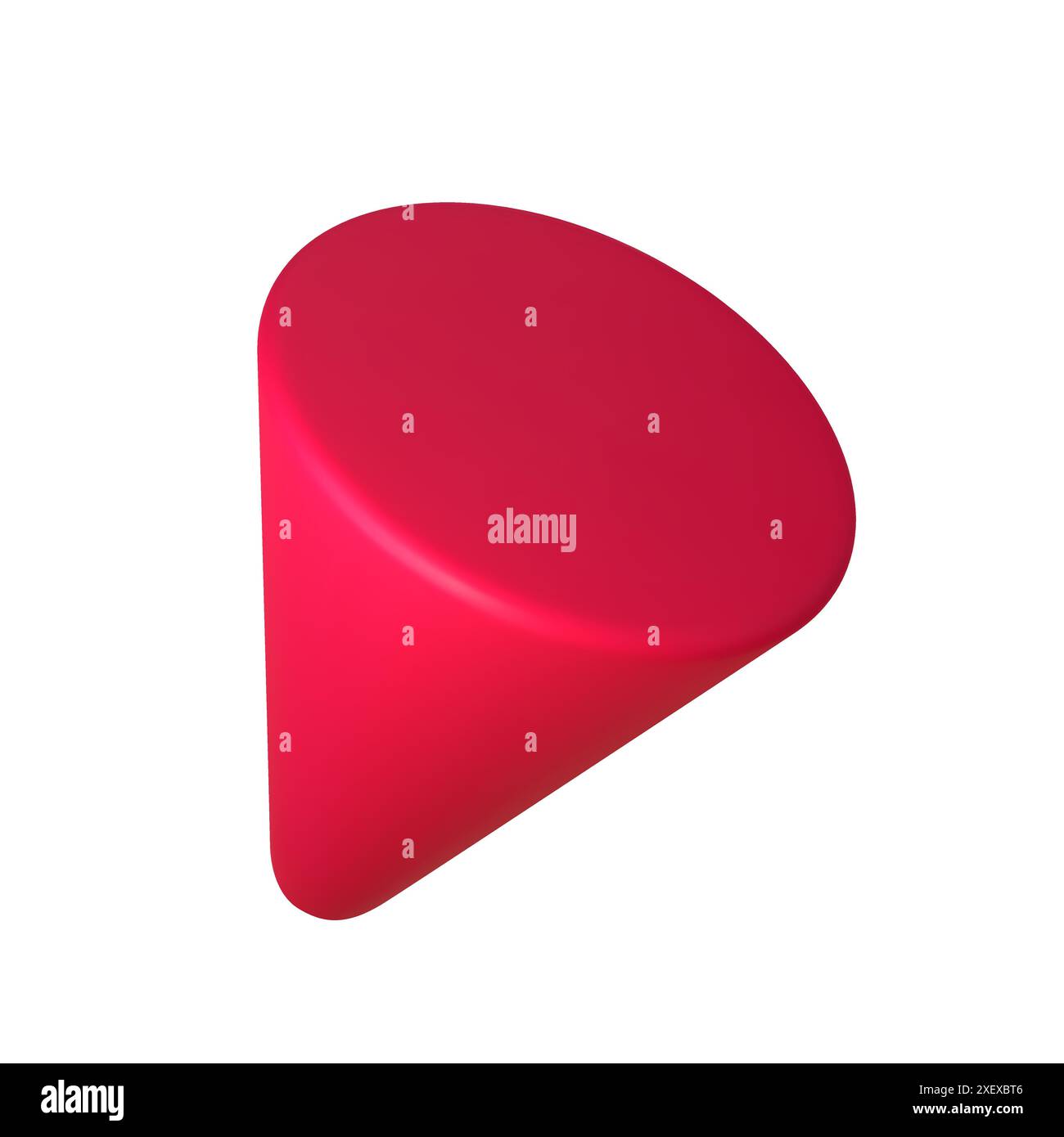Abstract red 3D cone illustration, isolated on white background ...