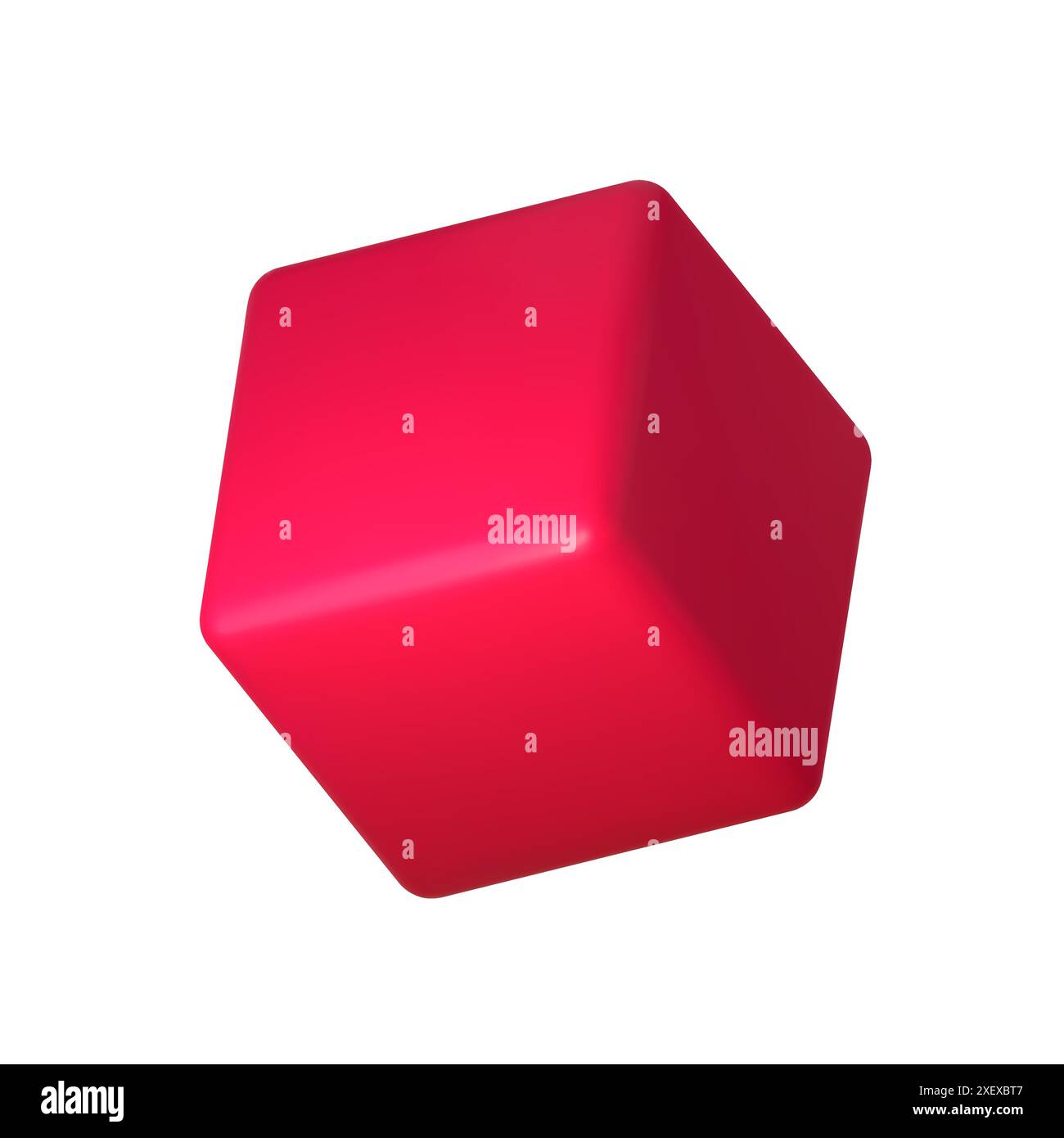 Abstract red 3D cube illustration, isolated on white background ...