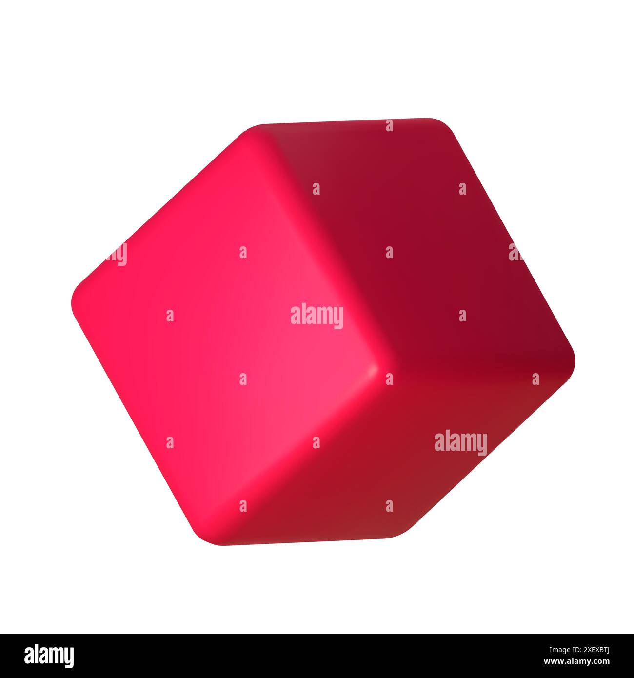 Abstract red 3D cube illustration, isolated on white background ...