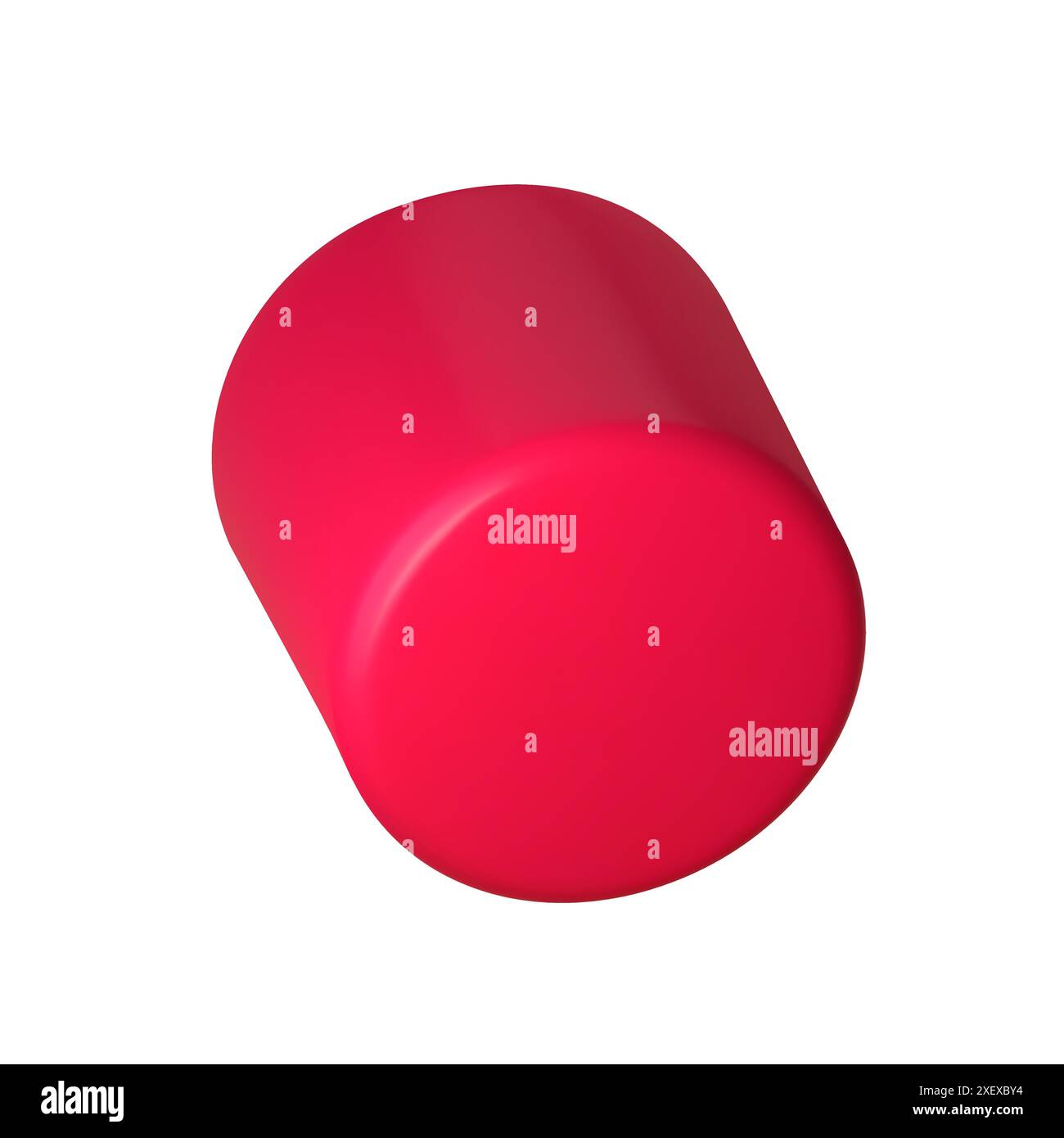 Abstract red 3D cylinder illustration, isolated on clean background ...