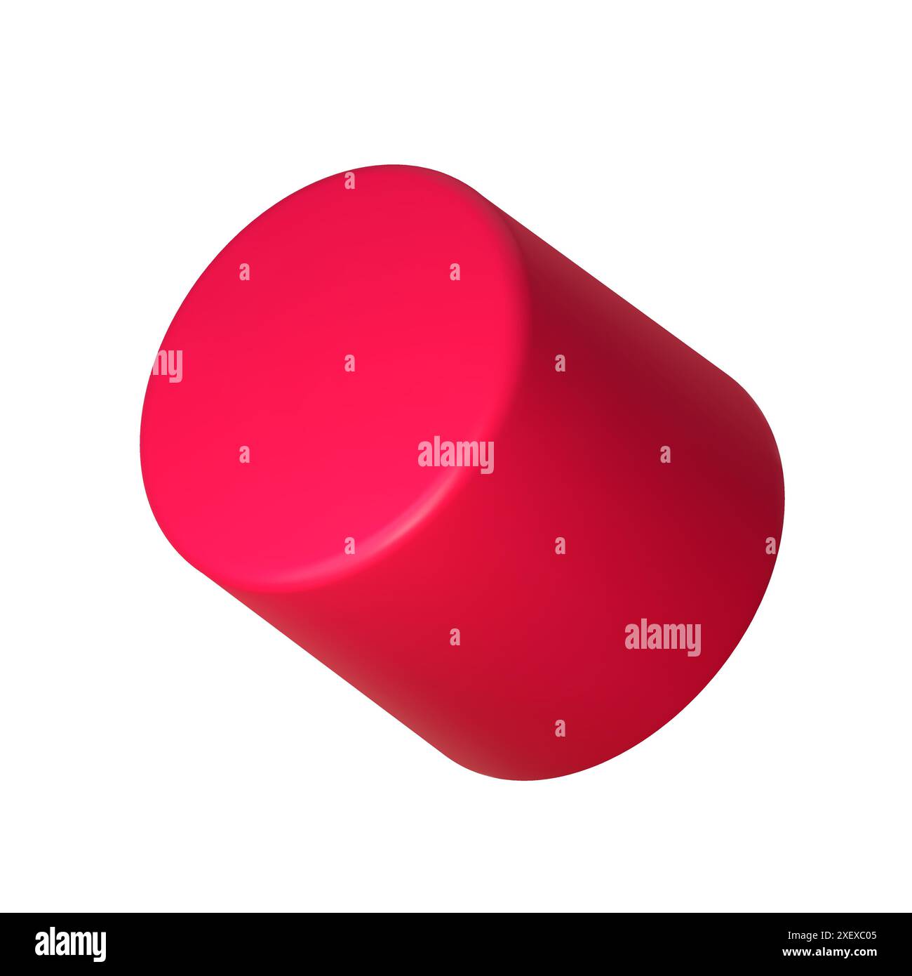 Abstract red 3D cylinder illustration, isolated on clean background ...
