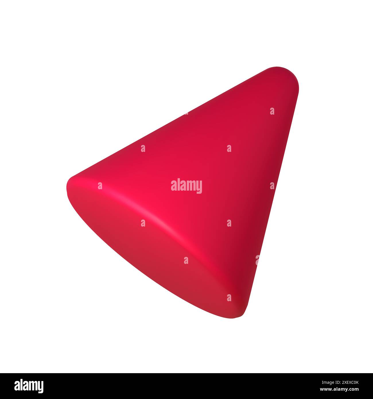 Abstract red 3D cone illustration, isolated on white background ...