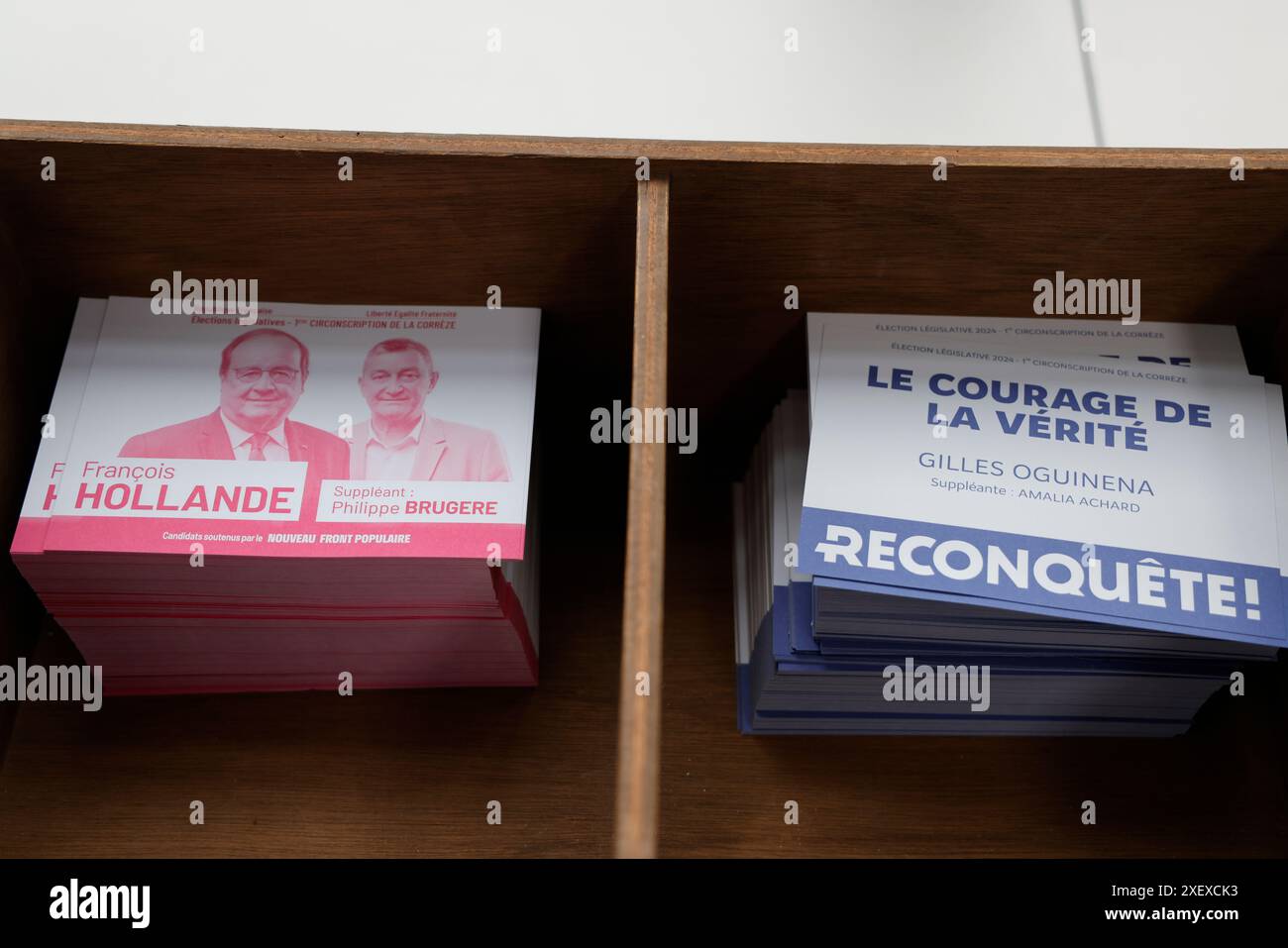 Corrèze, France. June 30, 2024. Voting in the first round of the early ...