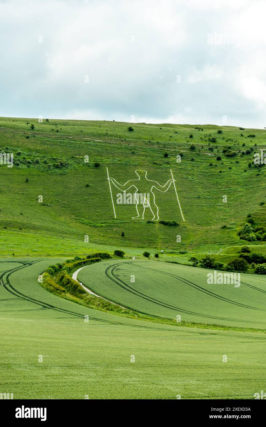 Short stopover at the scenic highlight Long Man of Wilmington - Sussex ...