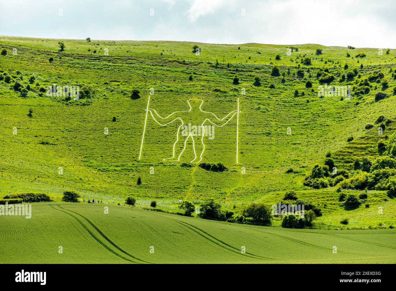 Short stopover at the scenic highlight Long Man of Wilmington - Sussex ...