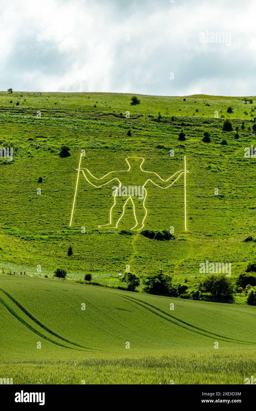 Short stopover at the scenic highlight Long Man of Wilmington - Sussex ...