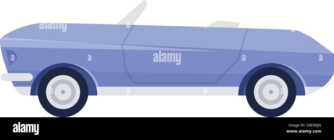 Blue convertible car is shown in a side view hi-res stock photography ...