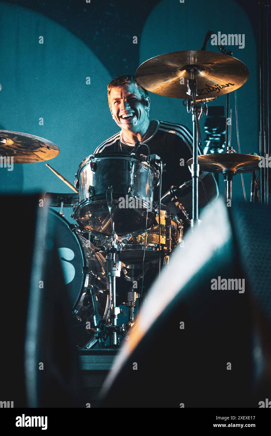 ITALY, COLLEGNO, JUNE 29TH: Jon Beavis, drummer of the British band ...