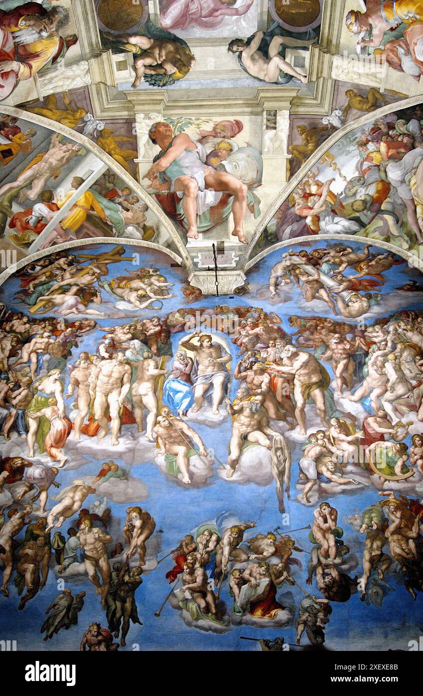 Renaissance frescoes by Michelangelo in the Sistine Chapel, Vatican ...