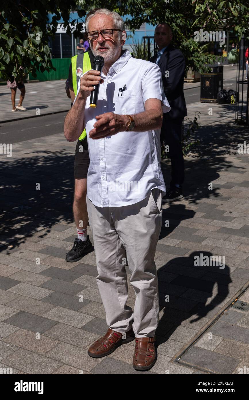 London, UK. 29th June, 2024. Jeremy Corbyn, Independent candidate for ...