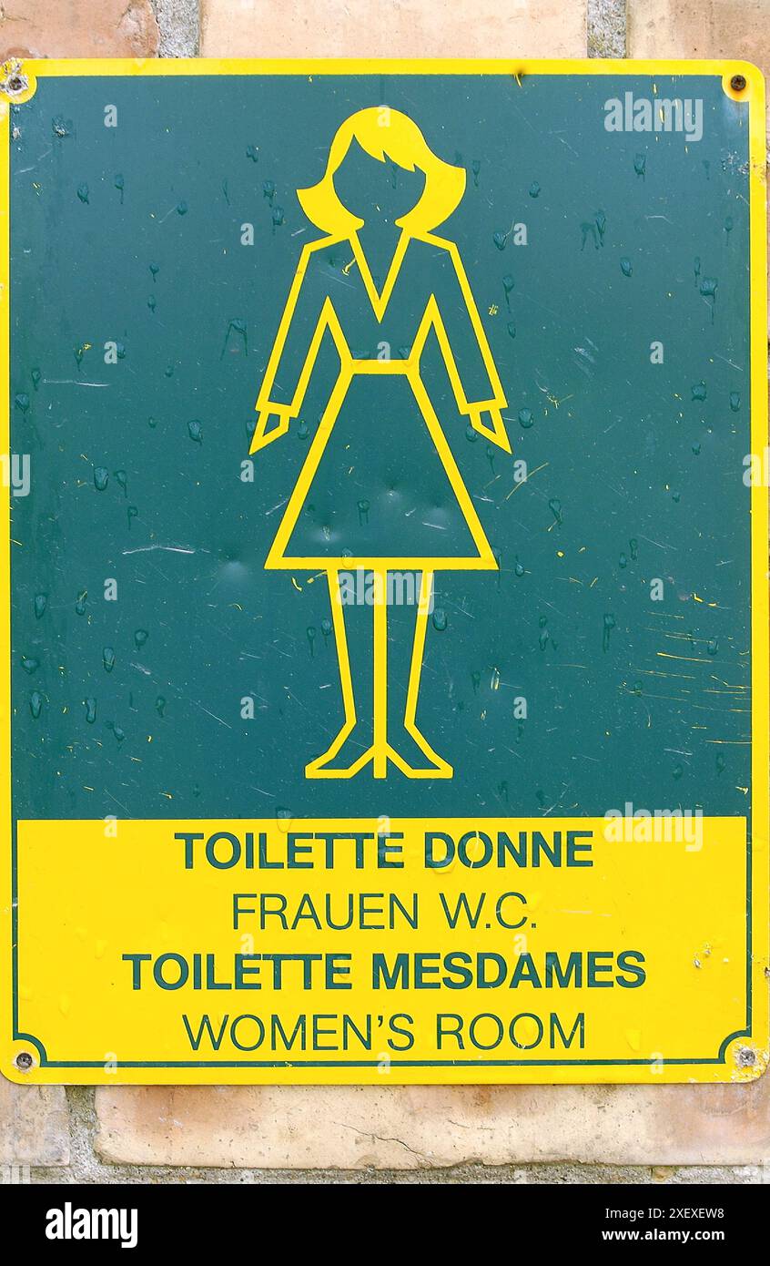 Women¥s room sign at camp site. Camping Fusina, Venezia. Veneto, Italy ...