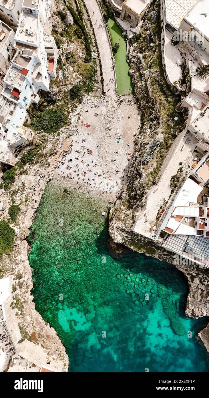 This stunning drone photo captures the iconic Lama Monachile Beach in ...