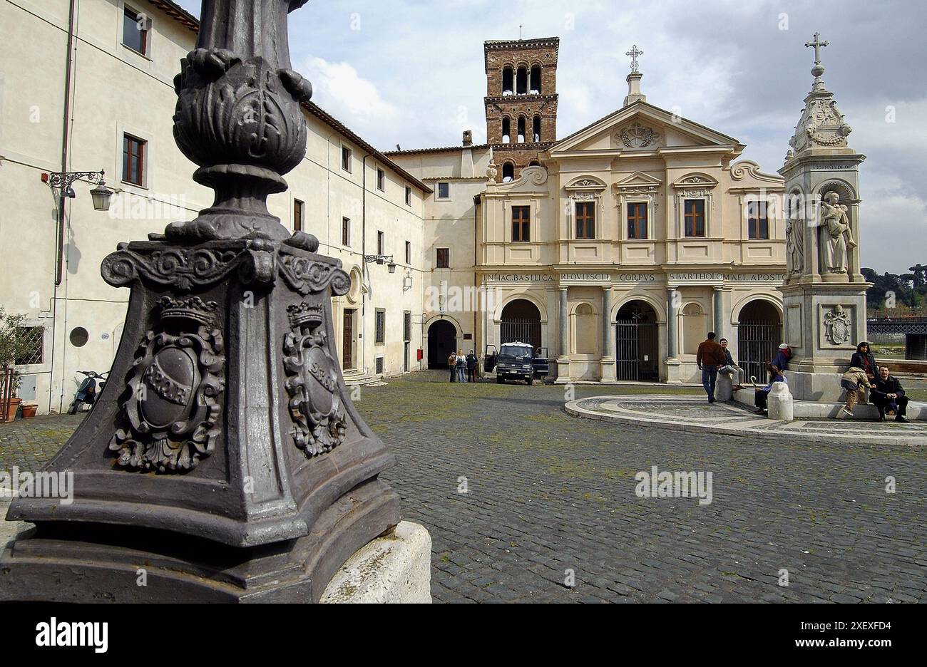 Church of San Bartolomeo, Isola Tiberina. Rome, Italy Stock Photo - Alamy