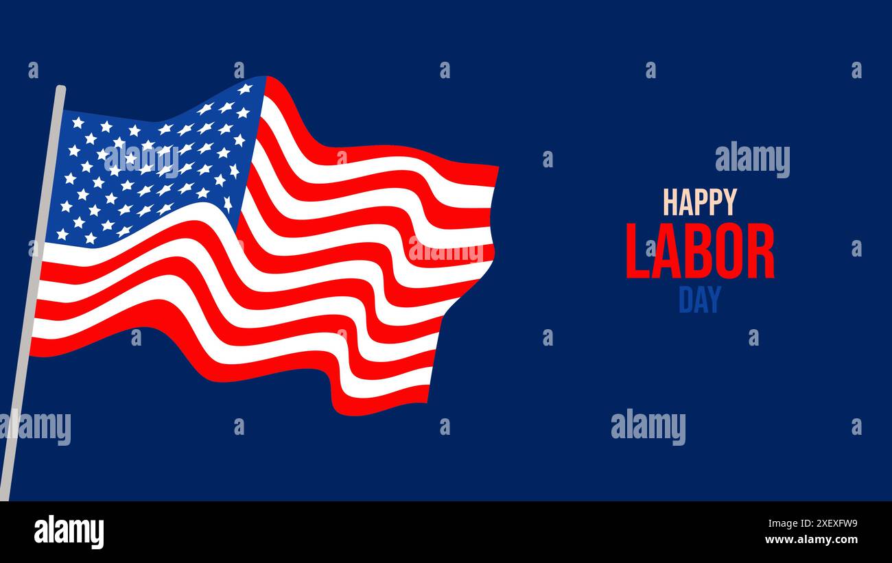 Labor Day USA. First Monday of September. Colors national flag. Waving ...