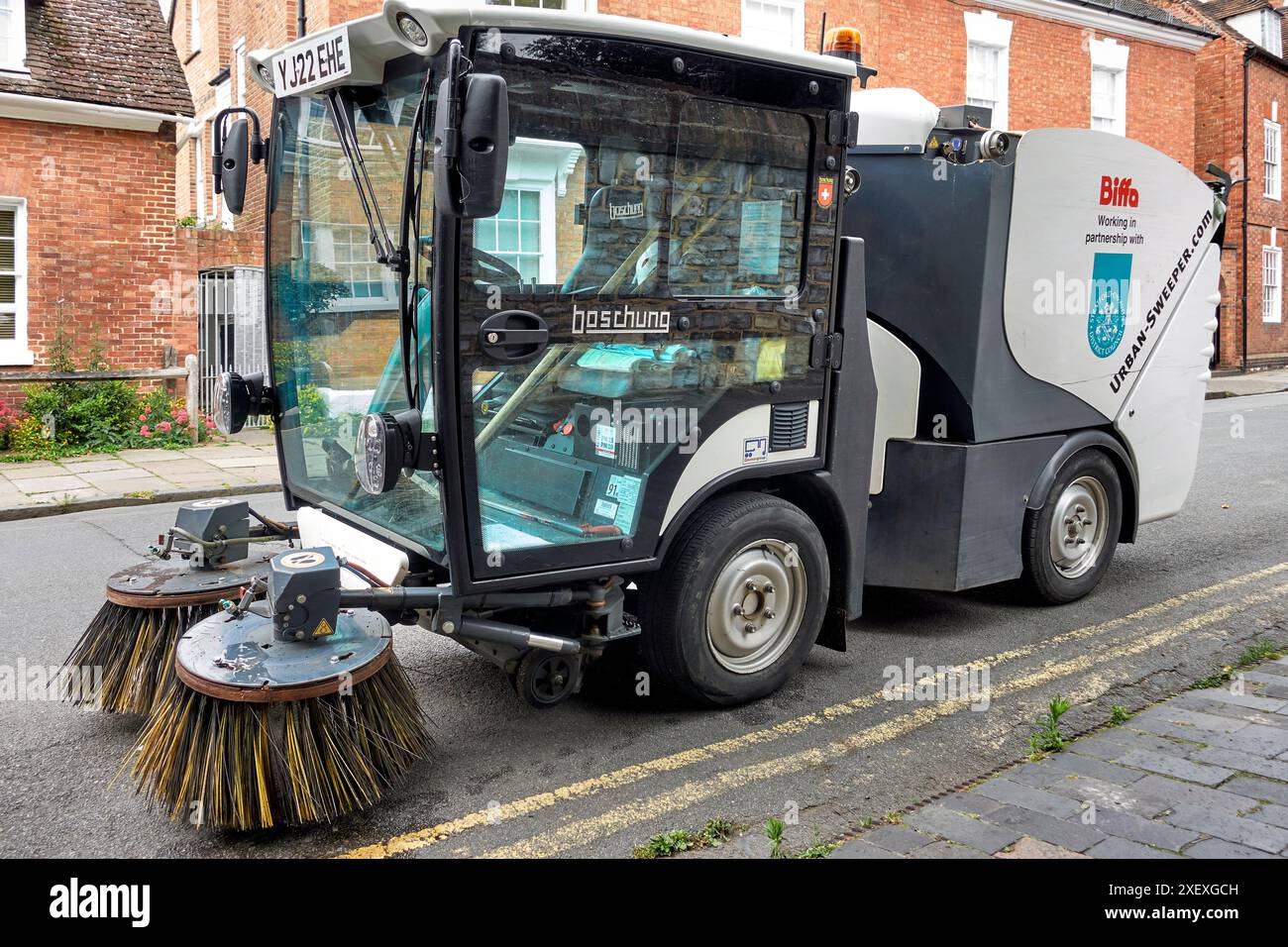 Boschung 2022 Urban electric road sweeper vehicle UK Stock Photo - Alamy