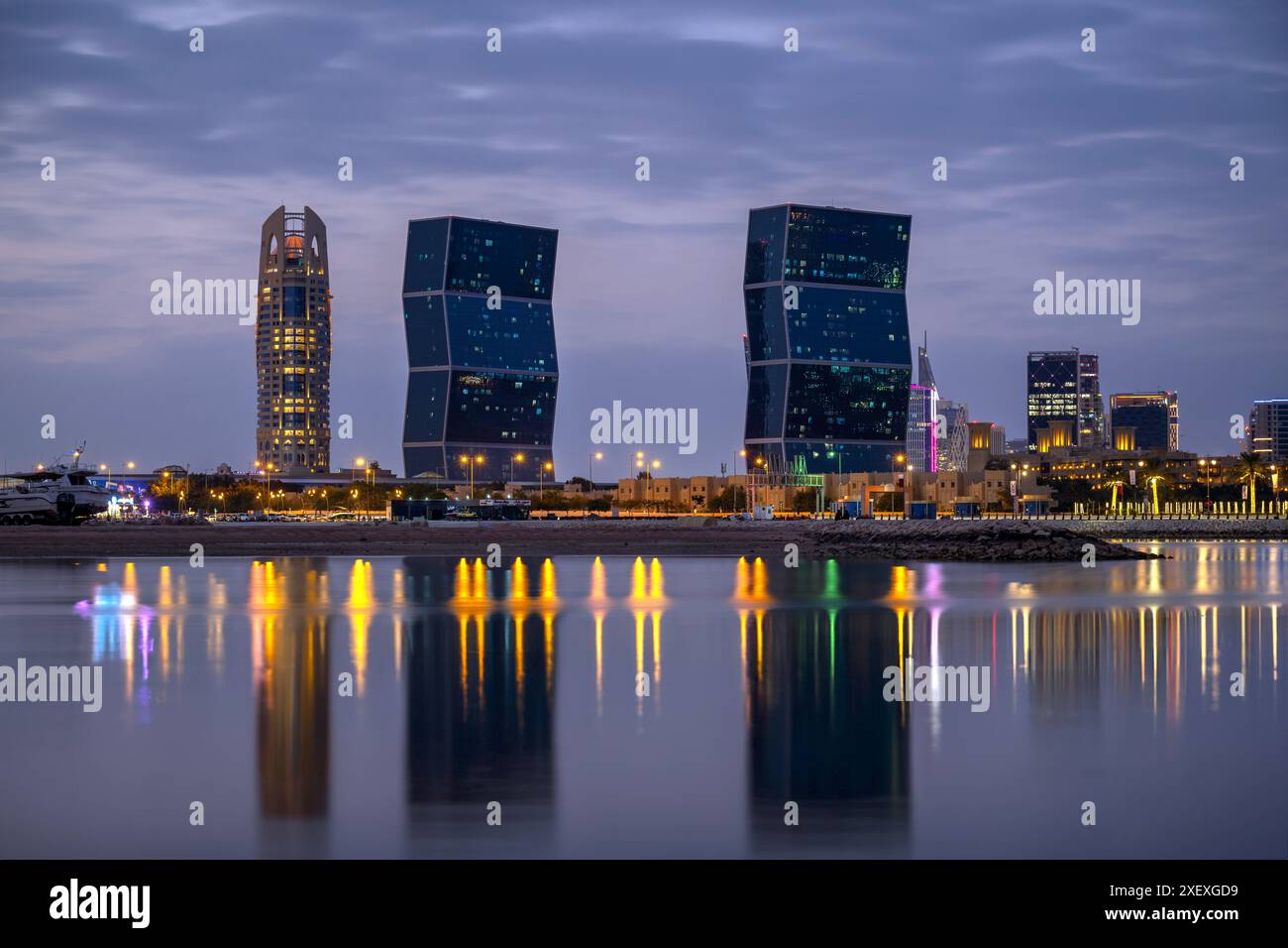 Mondrian Hotel Doha with Zig Zag Tower Lusail Qatar Stock Photo - Alamy