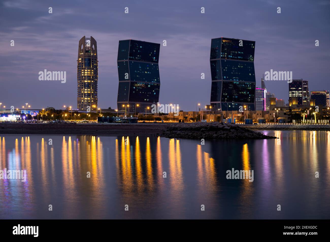 Mondrian Hotel Doha with Zig Zag Tower Lusail Qatar Stock Photo - Alamy