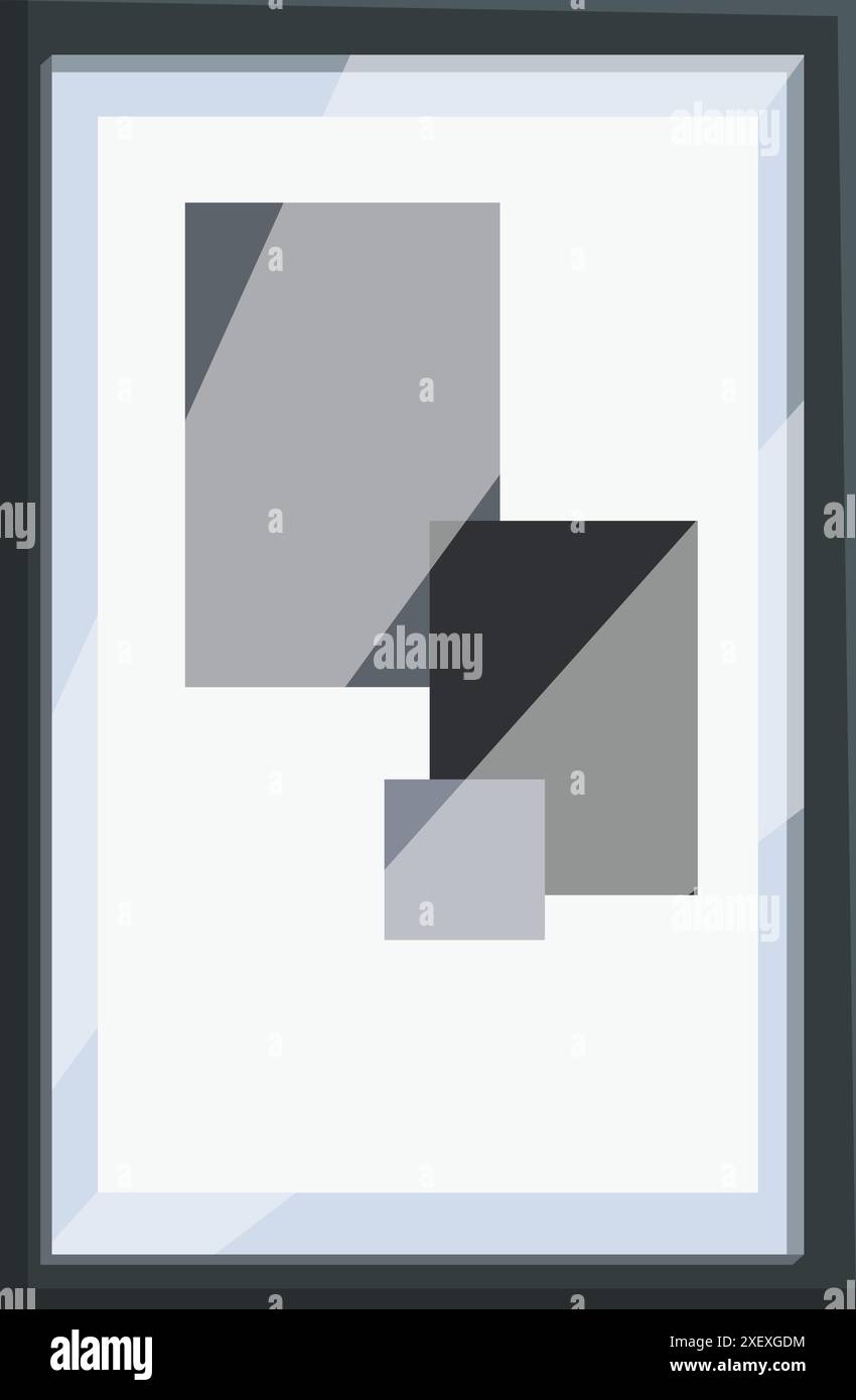 Illustration of a modern black frame showing abstract geometric shapes ...