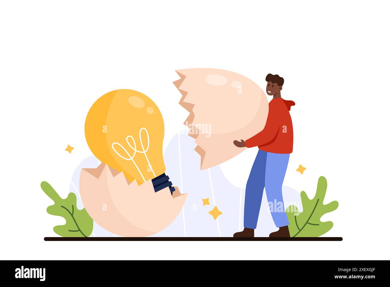 Creation of creative startup, birth of new genius idea and project ...