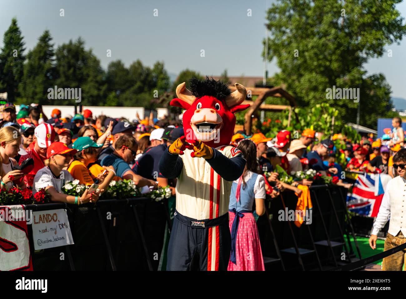 Imola, Imola, Italy. 30th June, 2024. Red Bull Ring Mascot dances on ...