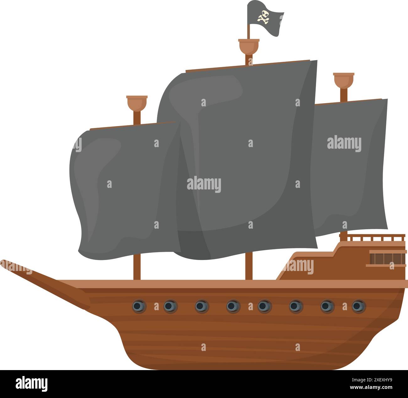 Classic pirate ship sailing on the high seas hi-res stock photography ...