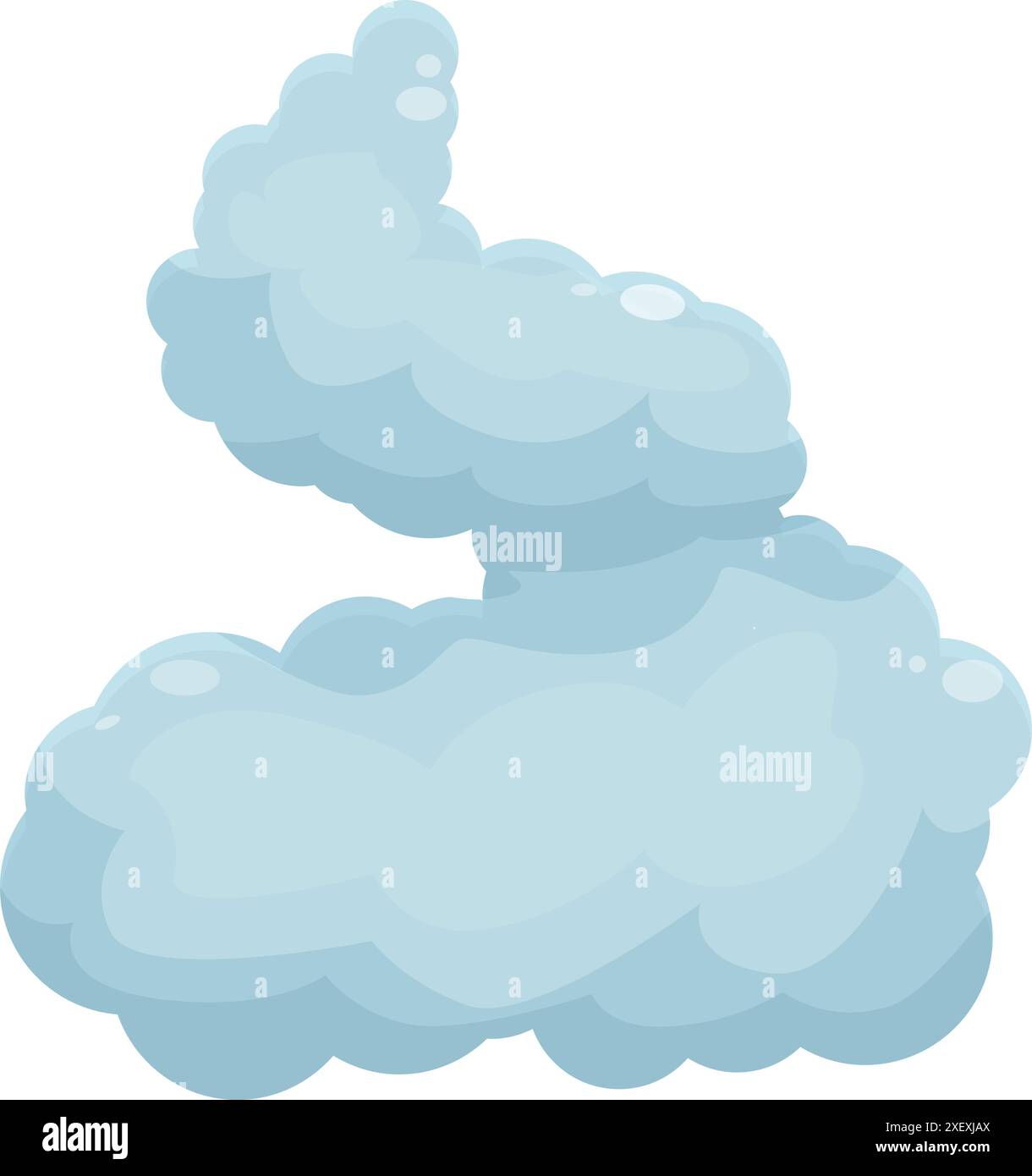 Cartoon illustration of a blue smoke cloud forming a number two Stock ...