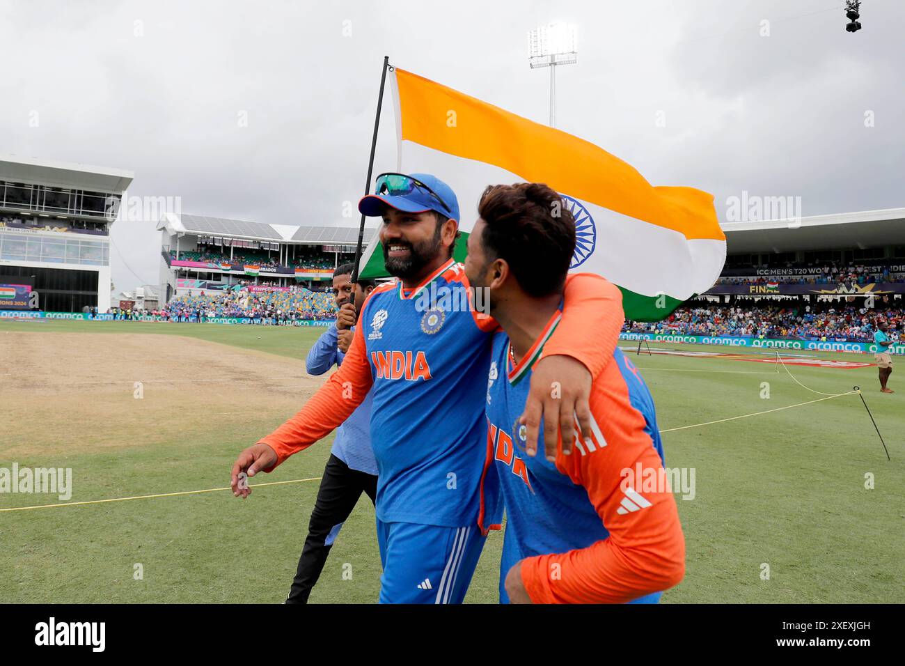 India's Rohit Sharma and Rishabh Pant celebrate victory following the ...
