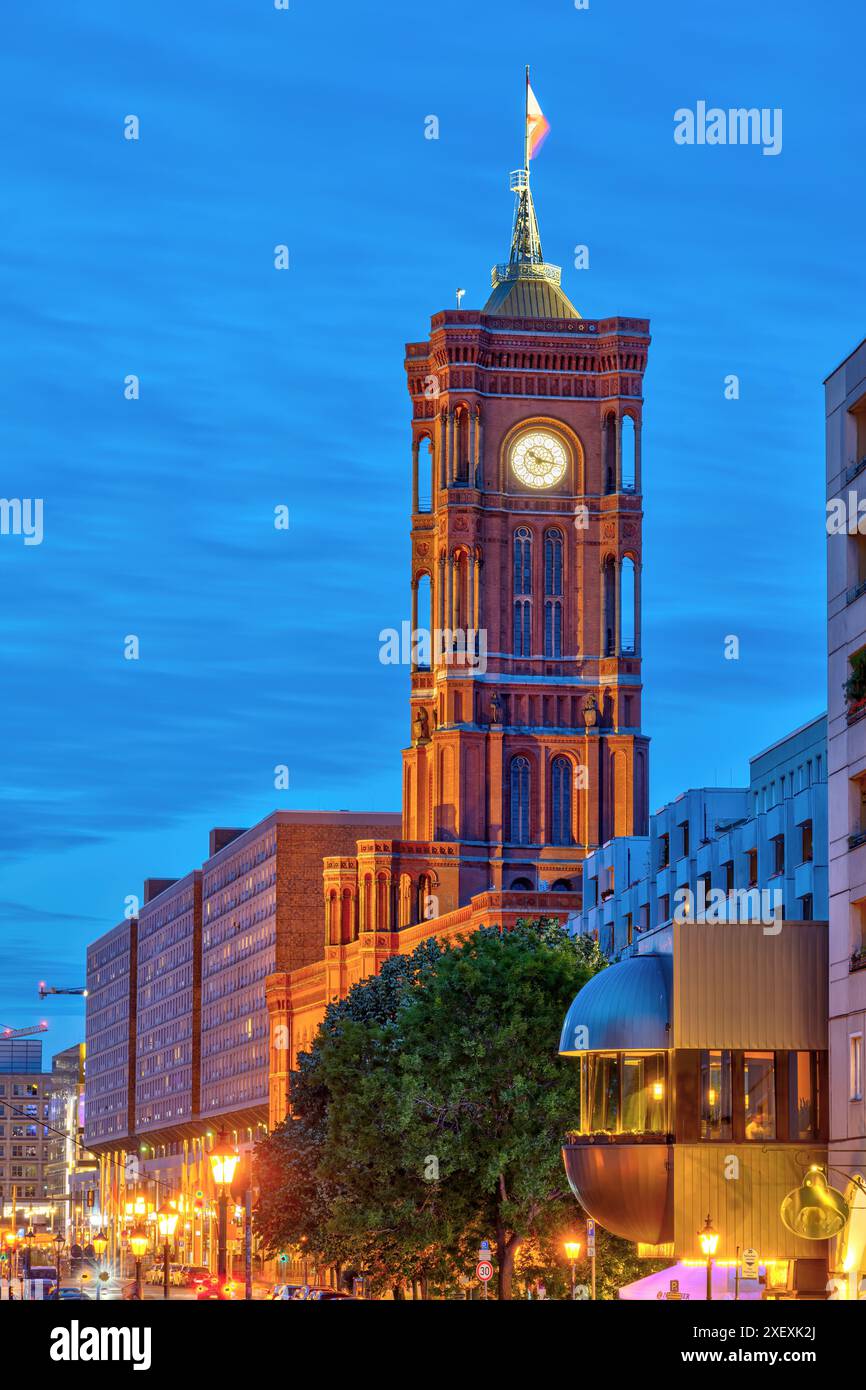 Tower and clock of rotes rathaus hi-res stock photography and images ...