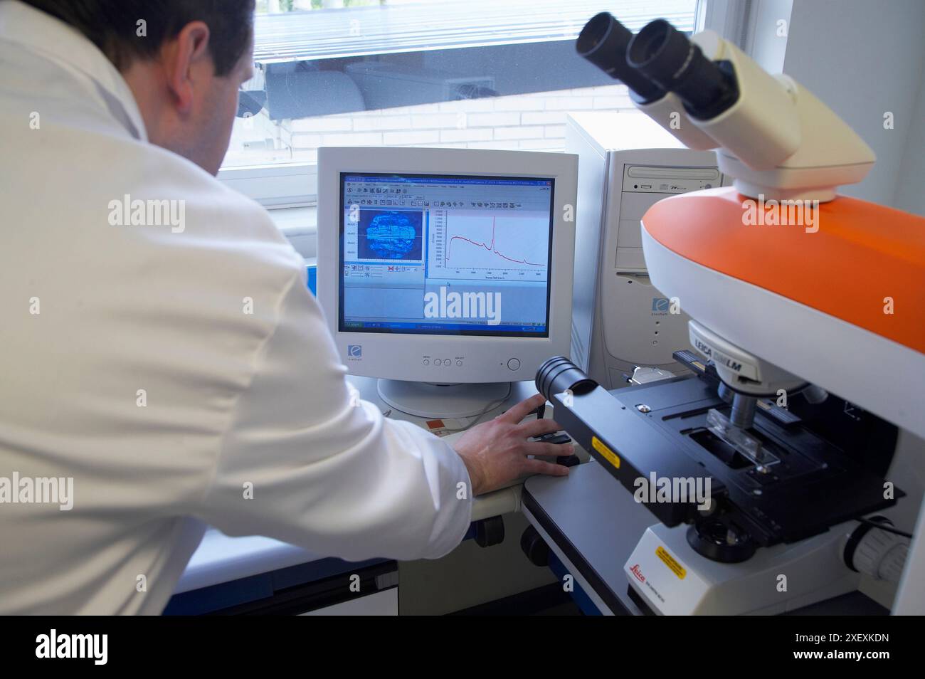 Raman spectrometer, Renishaw, Surface Analysis of Materials Stock Photo ...