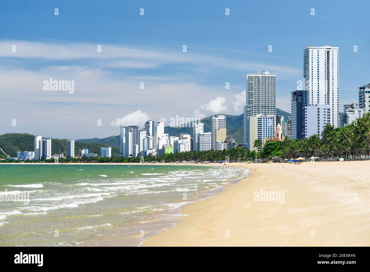 Awesome Nha Trang coastline, Vietnam. Amazing view of Nha Trang Bay of ...