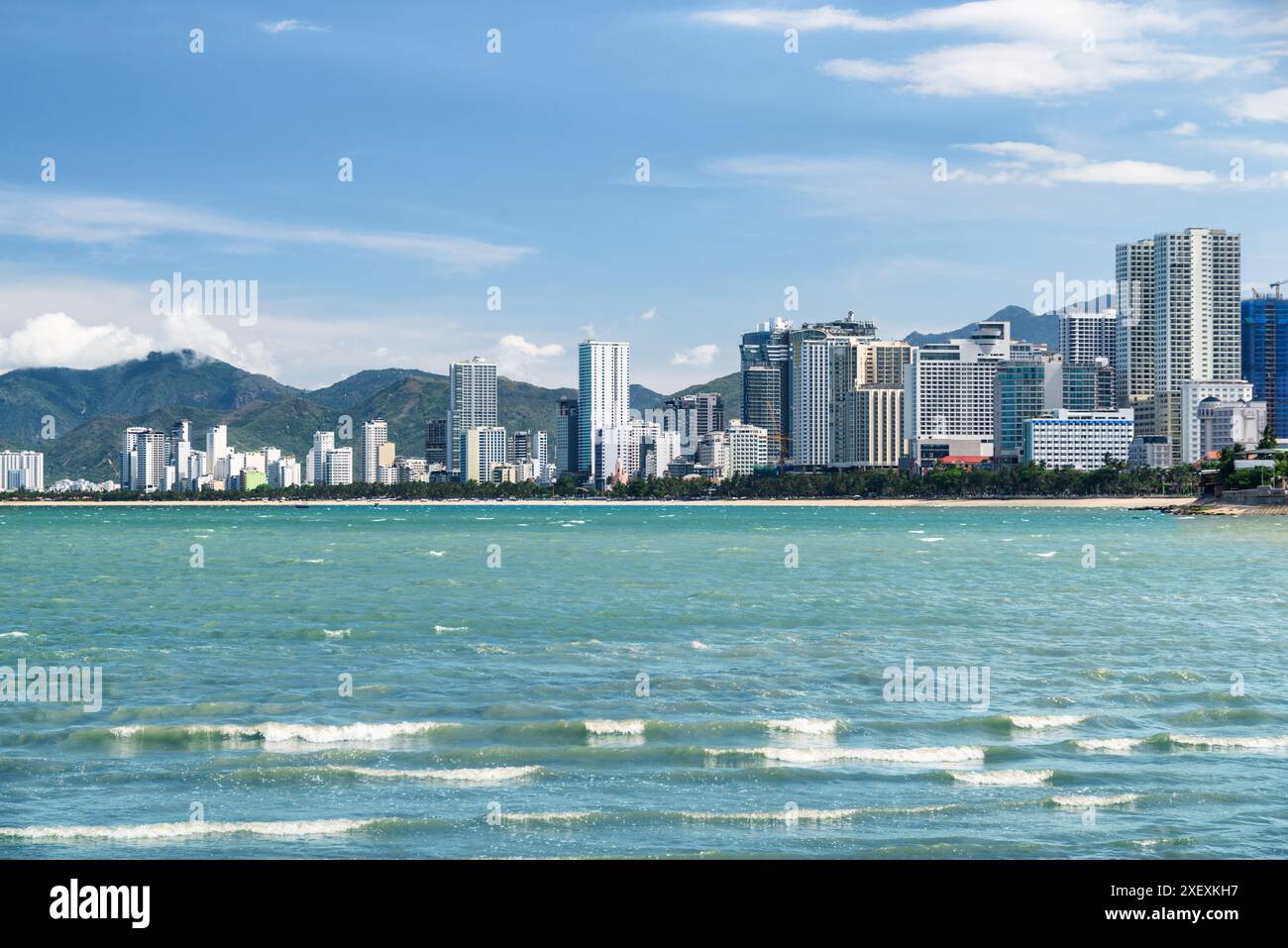 Awesome Nha Trang coastline, Vietnam. Amazing view of Nha Trang Bay of ...