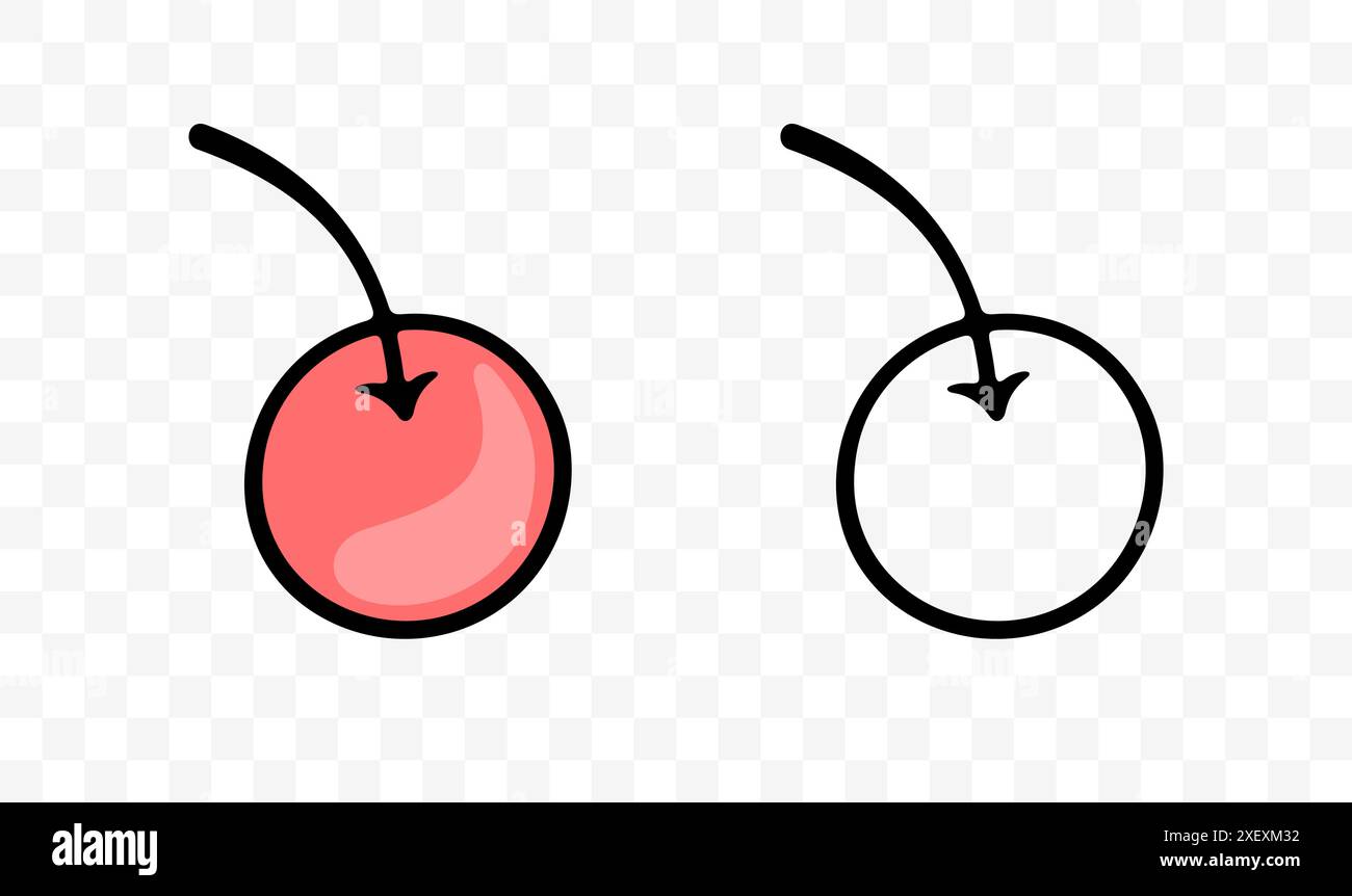 Cherries and sweet cherries, cherry and fruits, graphic design. Berries ...