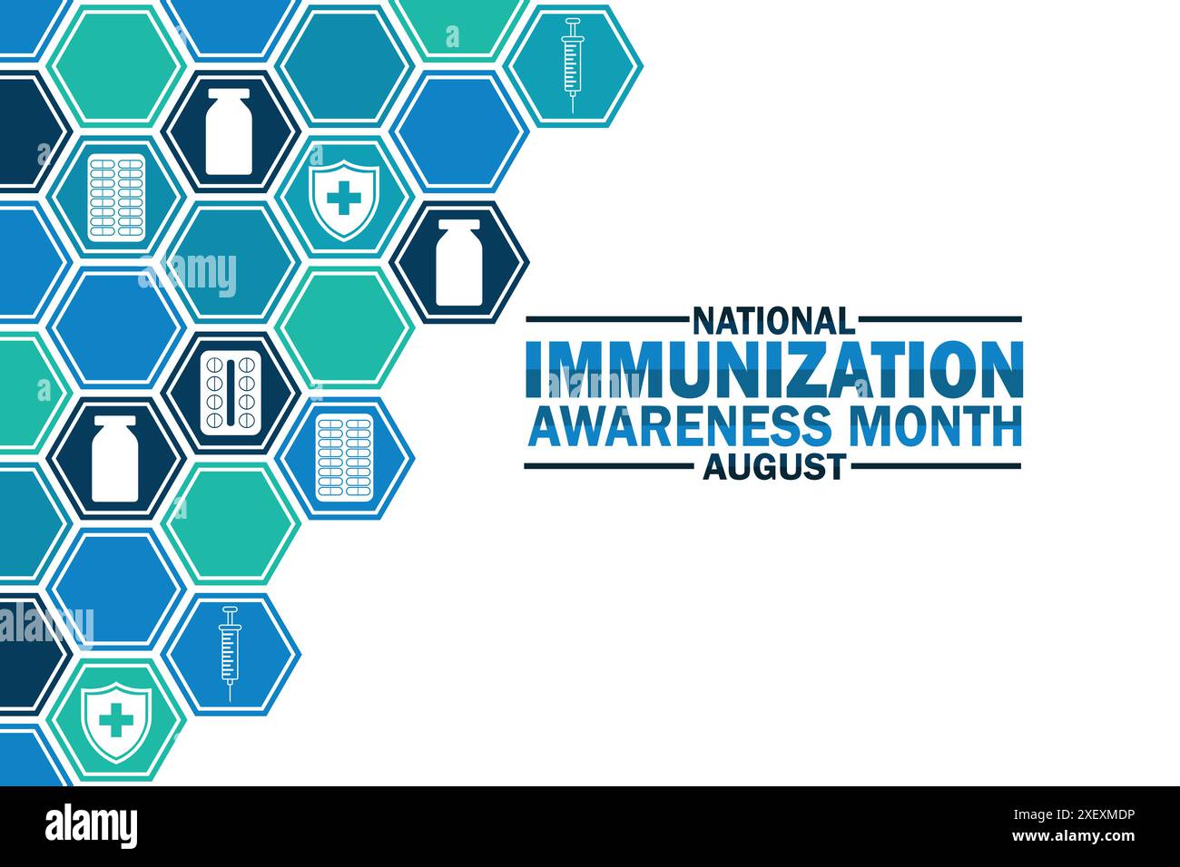 National Immunization Awareness Month August. Holiday concept. Template for background, banner ...