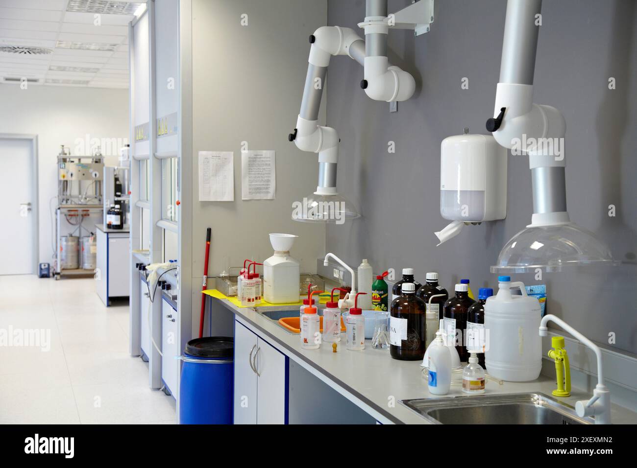 Laboratory sink and extraction arms, IkerChem research lab, design and ...