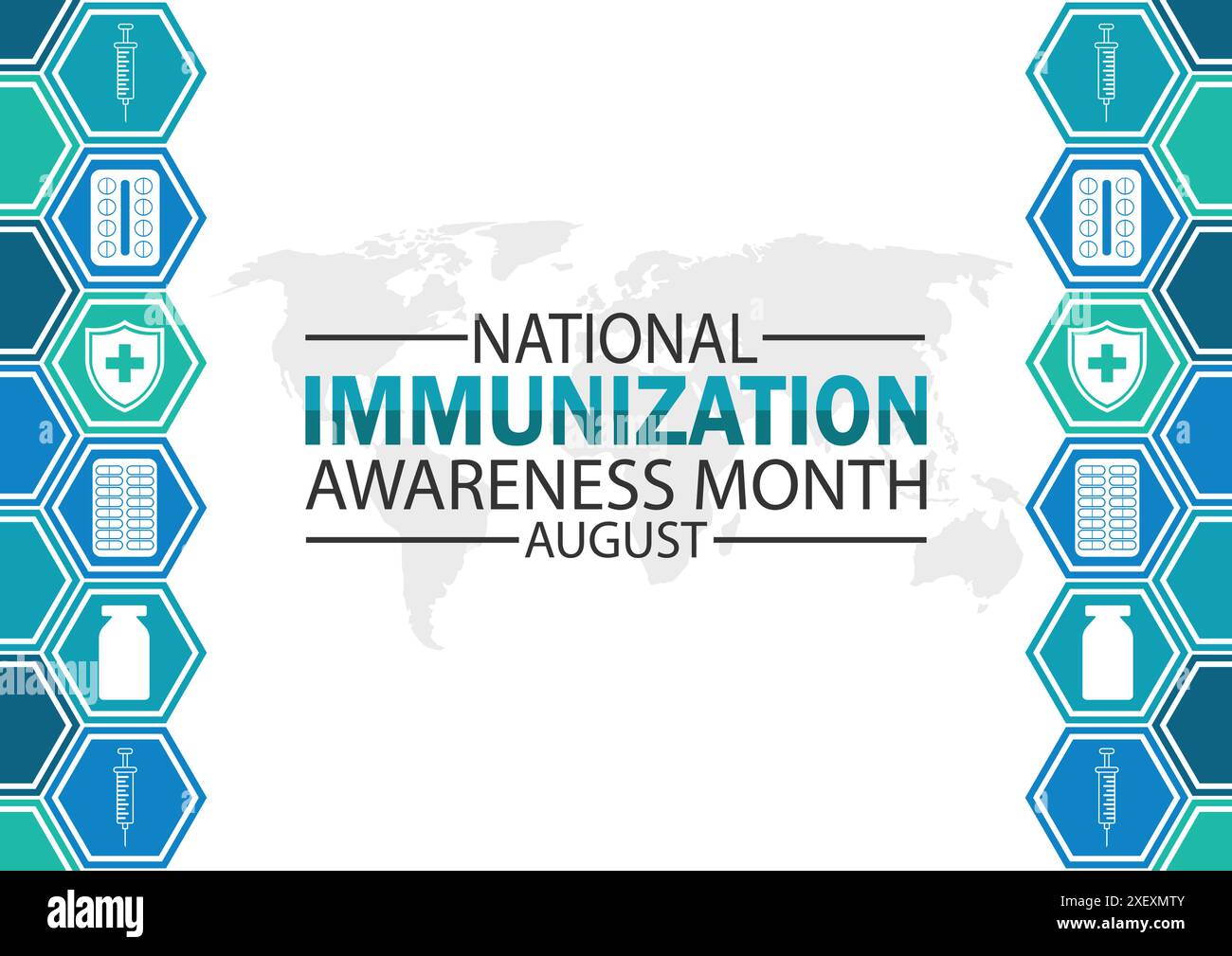National Immunization Awareness Month August wallpaper with shapes and ...
