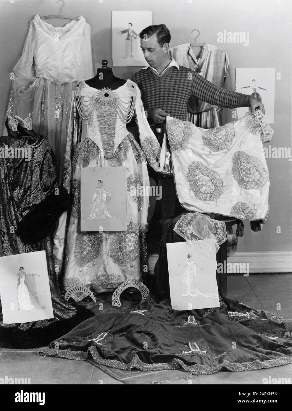 Costume Designer HOWARD GREER in 1924 with some of his creations for ...