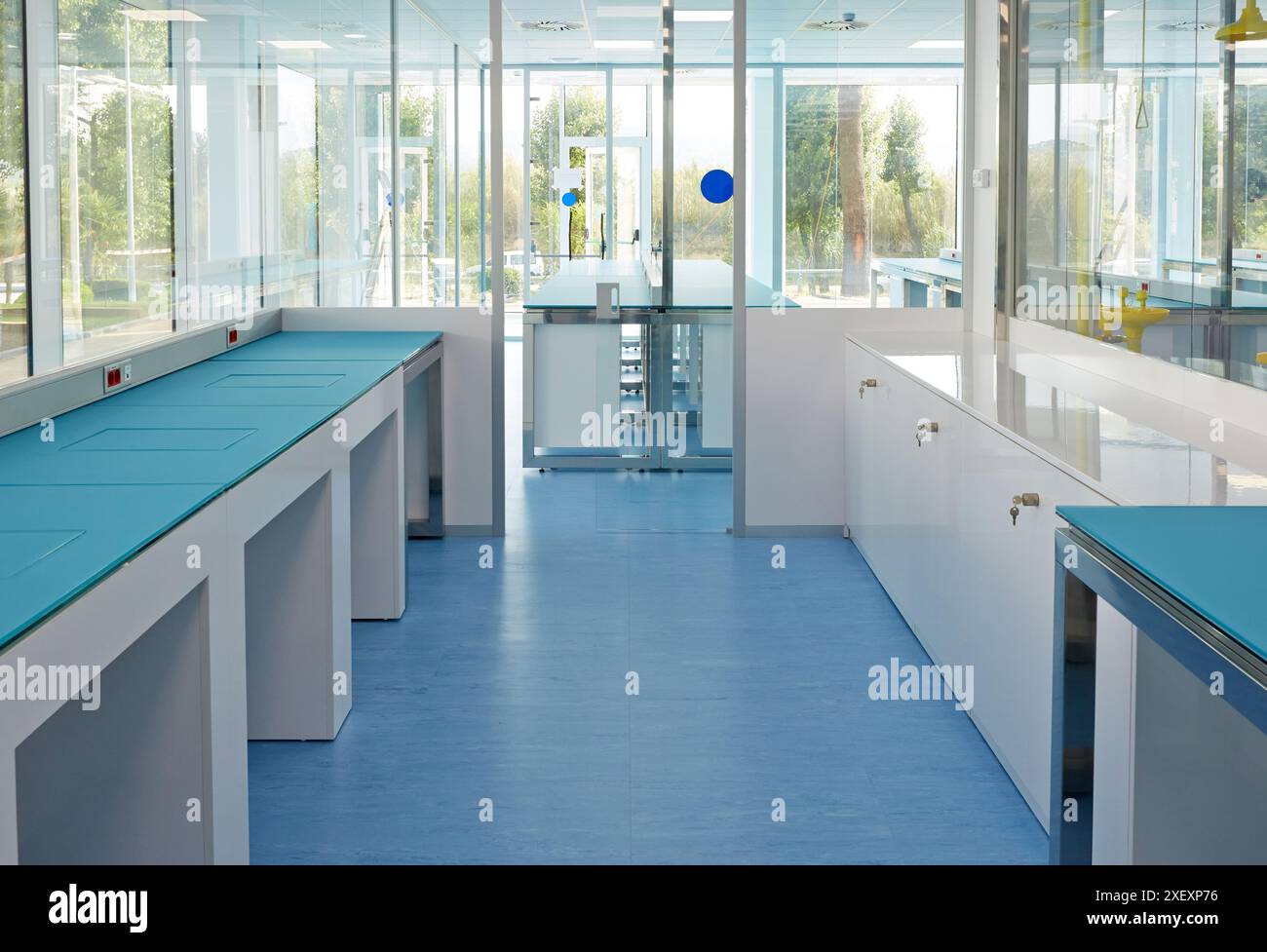 Bio pharmaceutical laboratory. Empty chemical laboratory. Barcelona ...