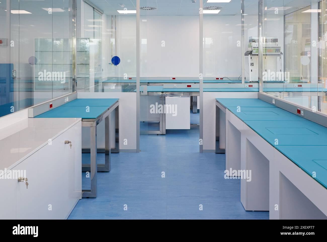Bio pharmaceutical laboratory. Empty chemical laboratory. Barcelona ...