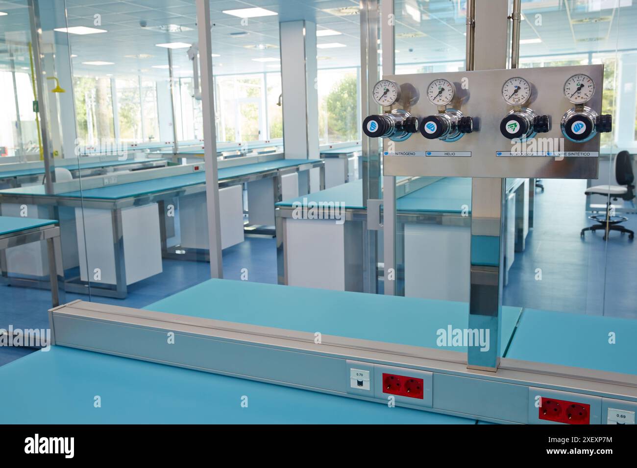 Bio pharmaceutical laboratory. Empty chemical laboratory. Barcelona ...