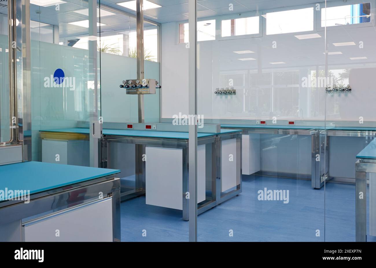 Bio pharmaceutical laboratory. Empty chemical laboratory. Barcelona ...