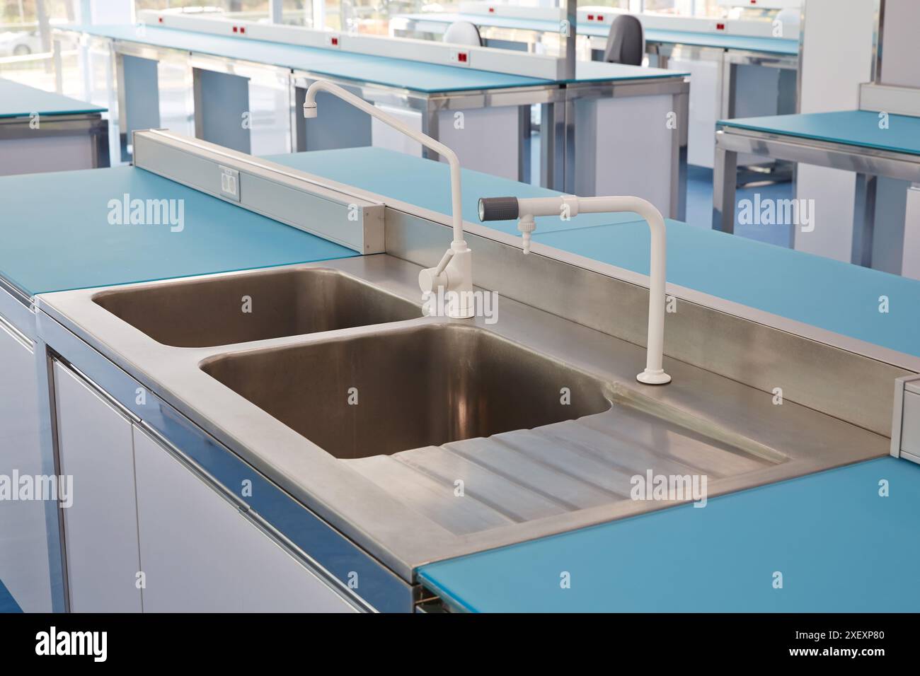 Bio pharmaceutical laboratory. Empty chemical laboratory. Barcelona ...