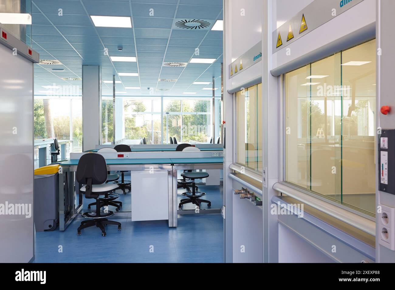 Bio pharmaceutical laboratory. Empty chemical laboratory. Barcelona ...