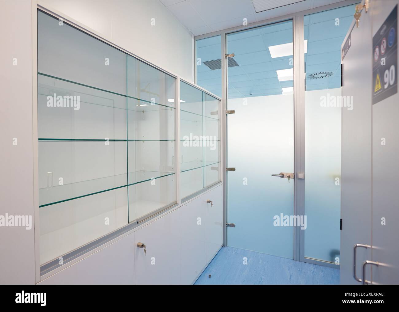 Bio pharmaceutical laboratory. Empty chemical laboratory. Barcelona ...