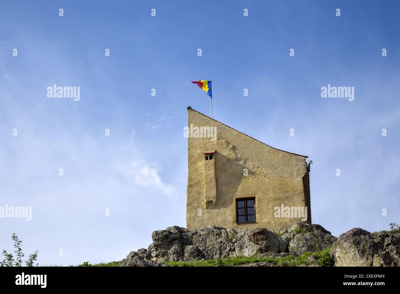 Tower of Ancient Fortress Stone Wall in Transylvania, Romania. The ...