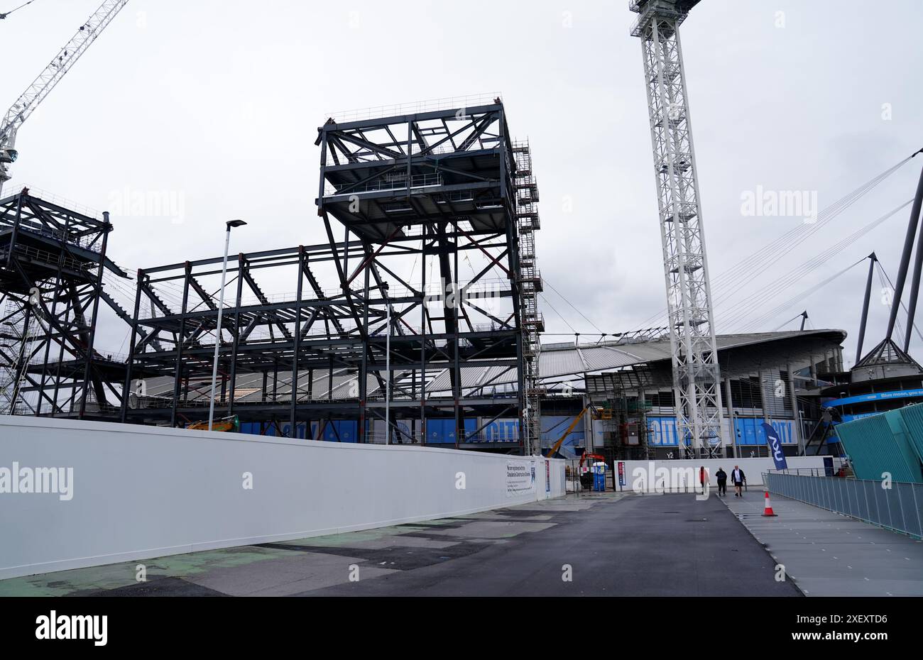 A general view of building work outside the stadium ahead of day two of ...