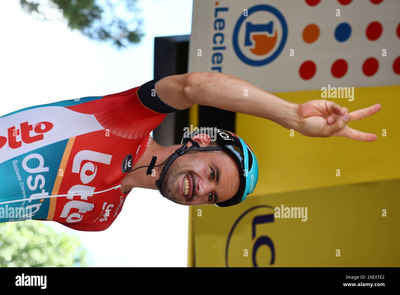 Cesenatico, Italy. 30th June, 2024. Belgian Victor Campenaerts of Lotto ...