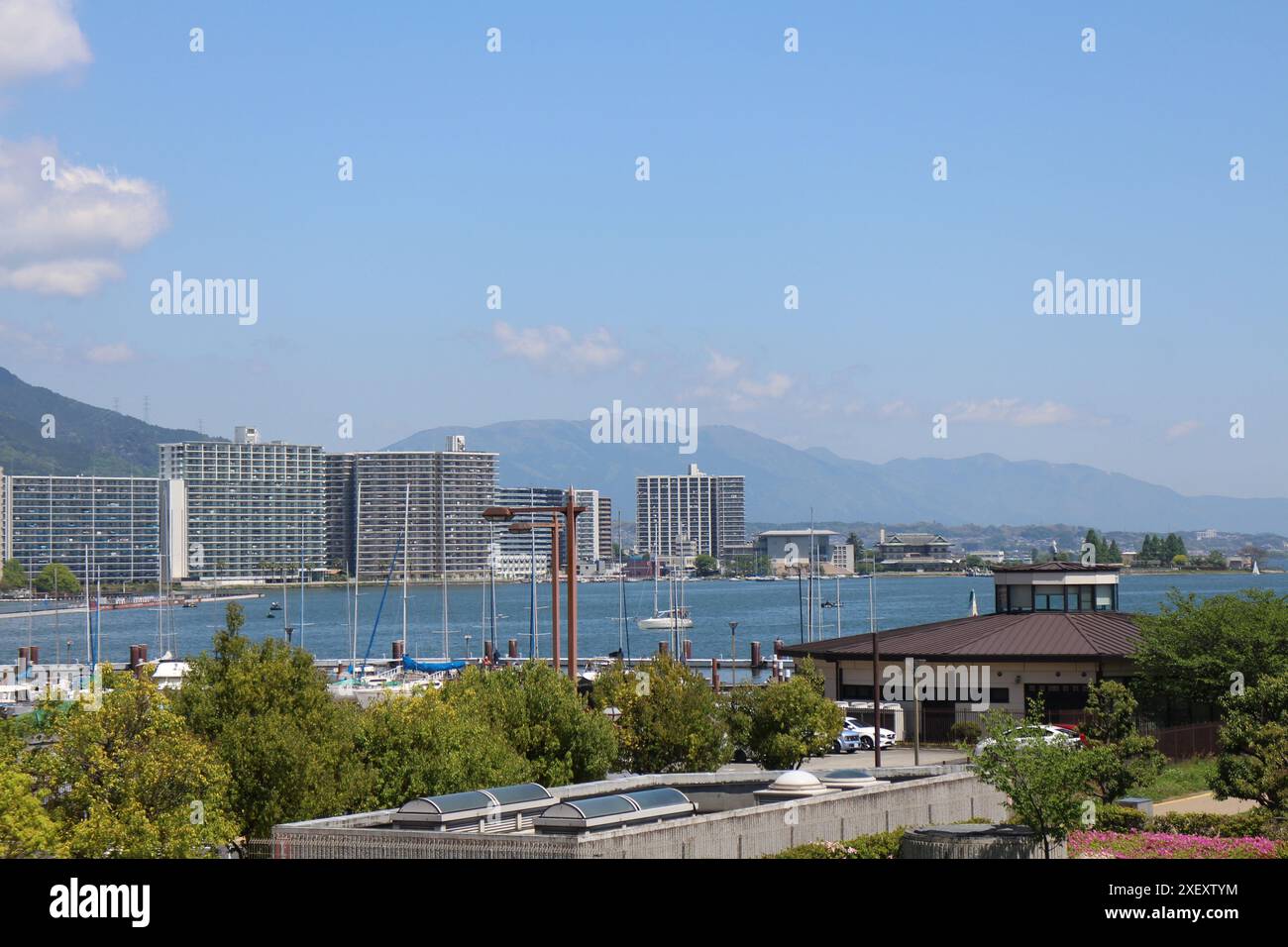 Panorama view of Lake Biwa in Otsu, Shiga, Japan Stock Photo - Alamy