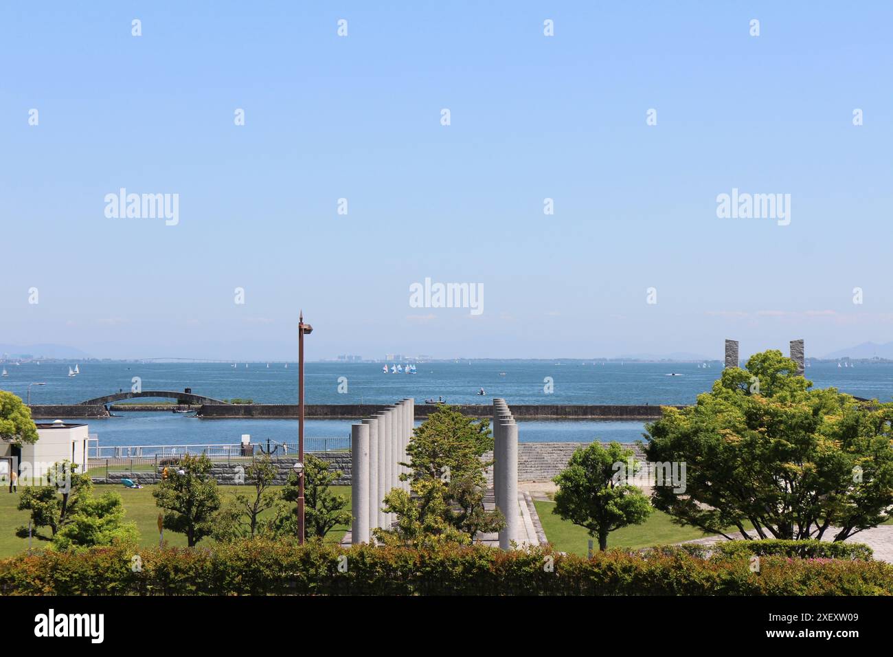 Panorama view of Lake Biwa in Otsu, Shiga, Japan Stock Photo - Alamy