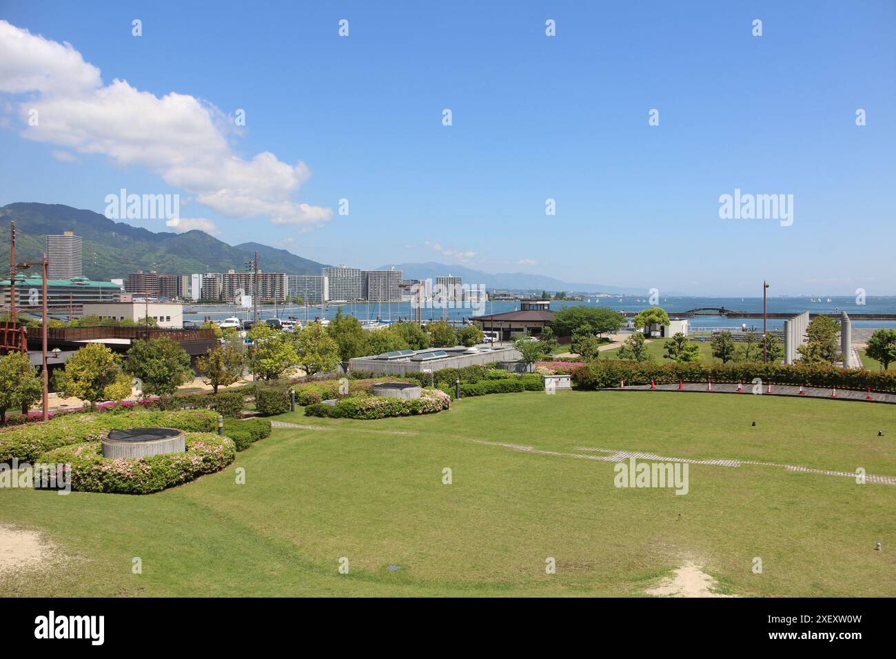 Panorama view of Lake Biwa in Otsu, Shiga, Japan Stock Photo - Alamy
