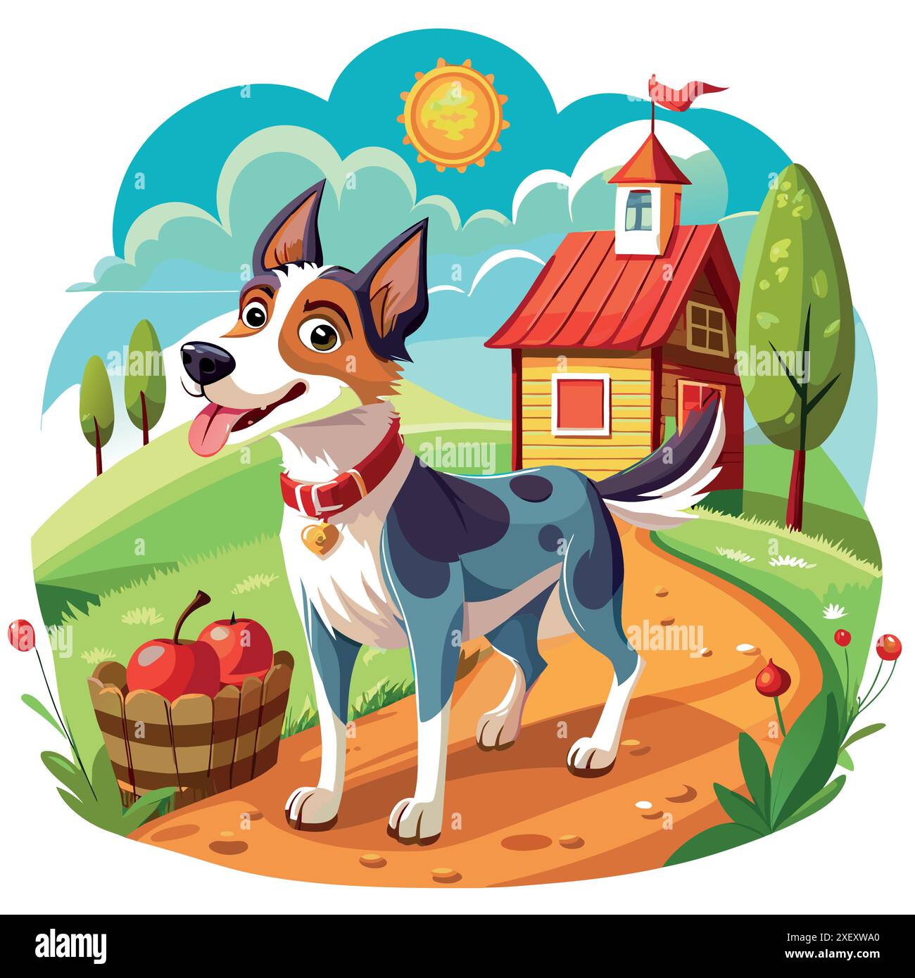 Danish Farmdog dog spoiled walks farm vector. AI generated image ...